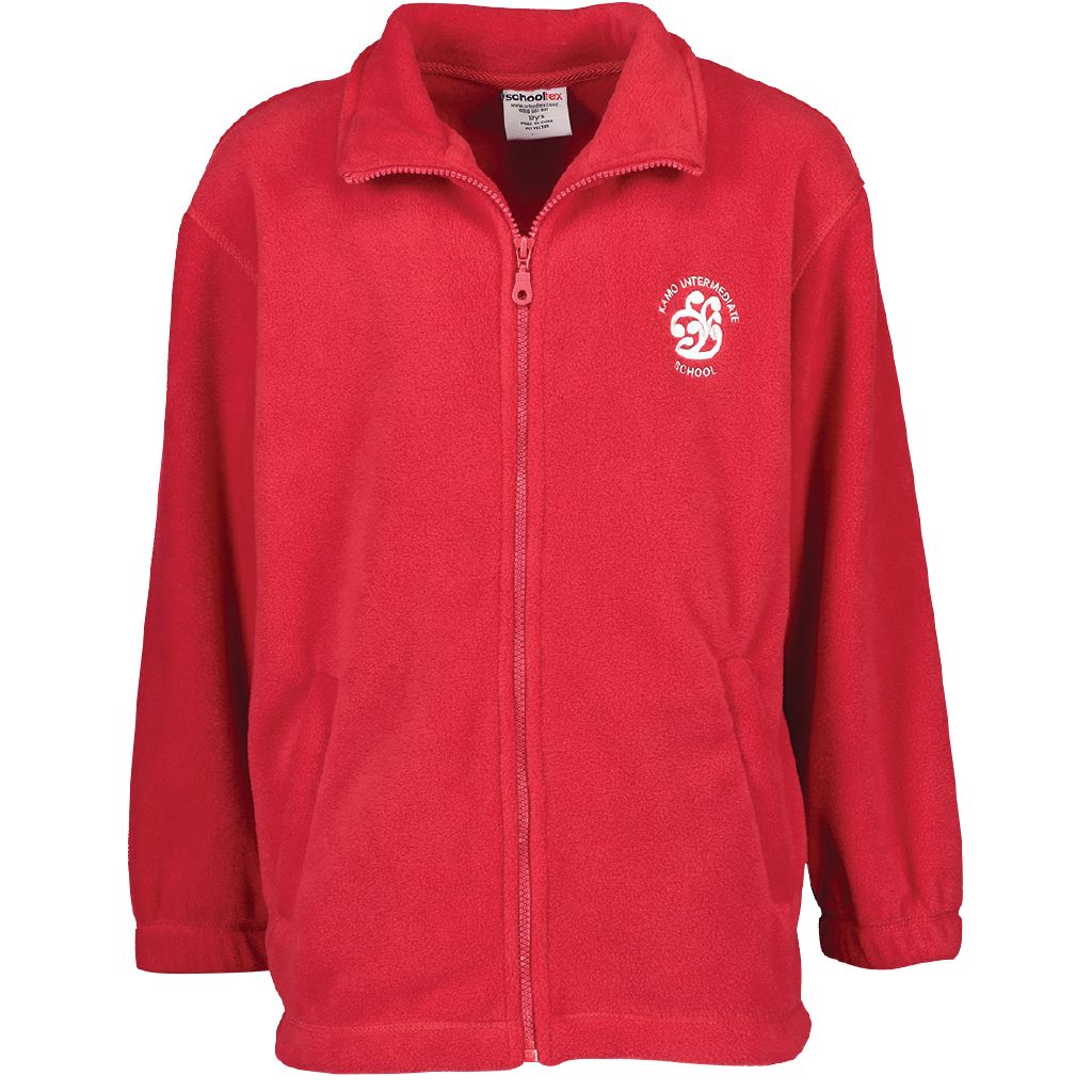 Schooltex Kamo Intermediate Polar Fleece Jacket with Embroidery Red ...