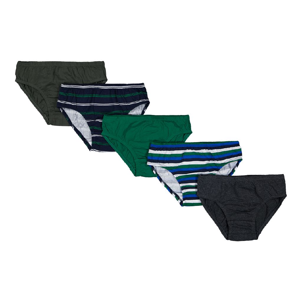 H&H Kids' Briefs 5 Pack Green Mid | The Warehouse