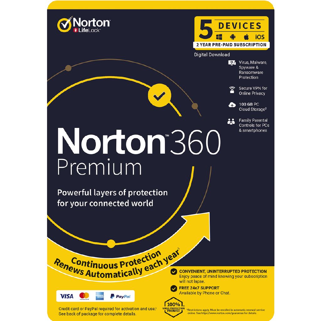 Norton 360 Premium 5 Device 12 Months | The Warehouse