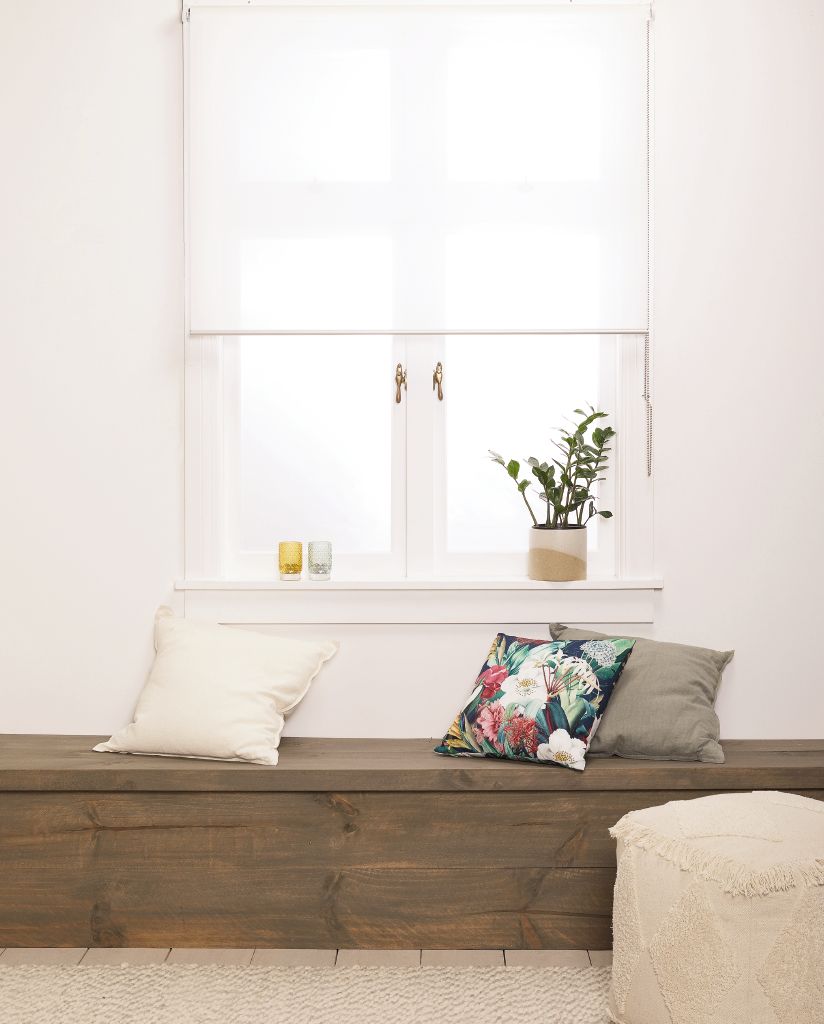 Homeworks Granada Sheer Roller Blind 150cm x 210cm White | The Warehouse