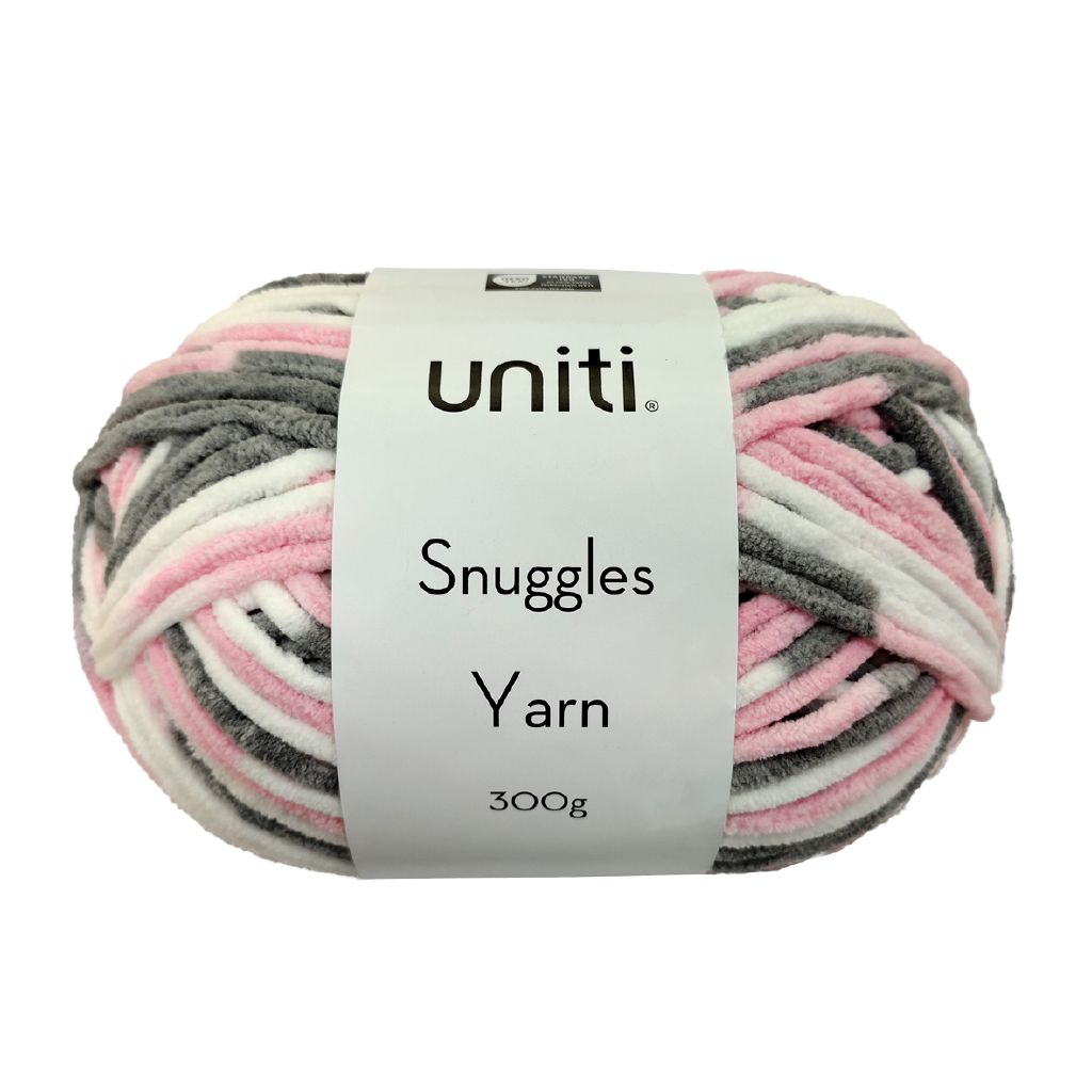 Uniti Yarn Snuggles Pink White Grey 300g | The Warehouse