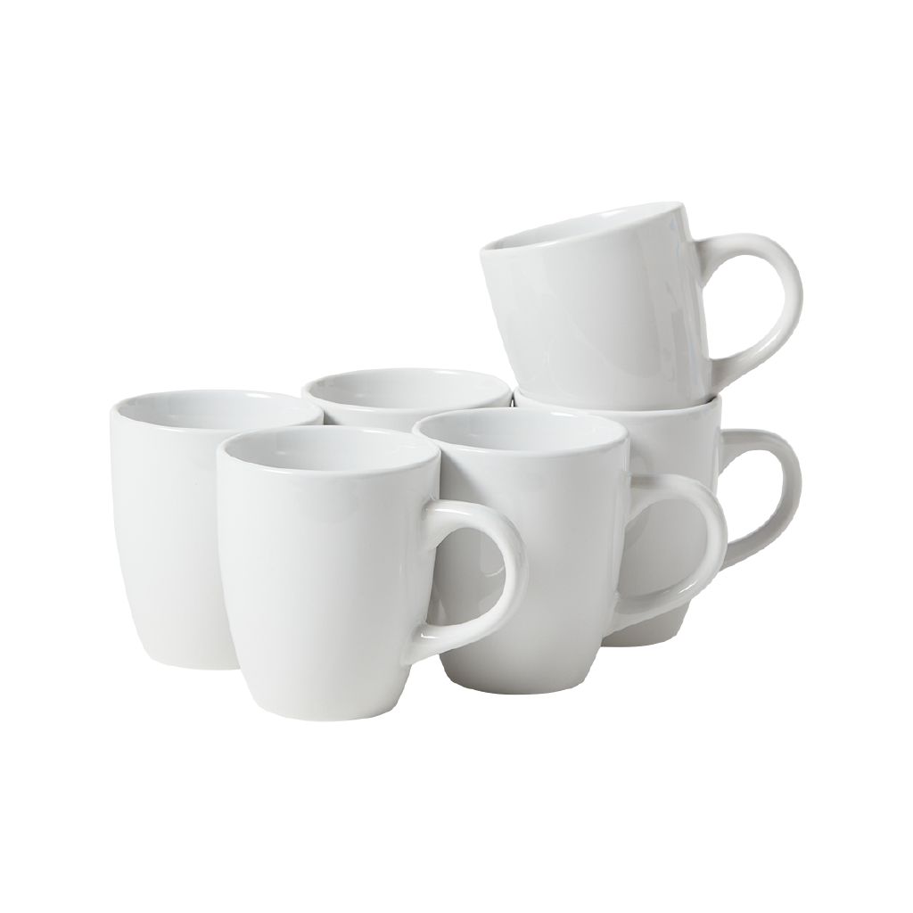 Living & Co Essentials Mug 6 Pack White White | The Warehouse