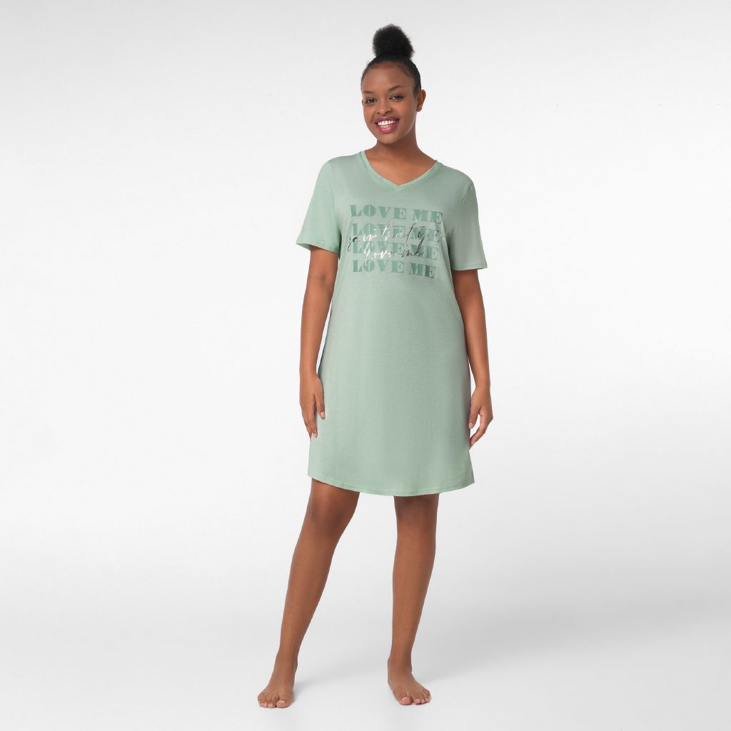 H&H Women's V Neck Nightie Green Light | The Warehouse