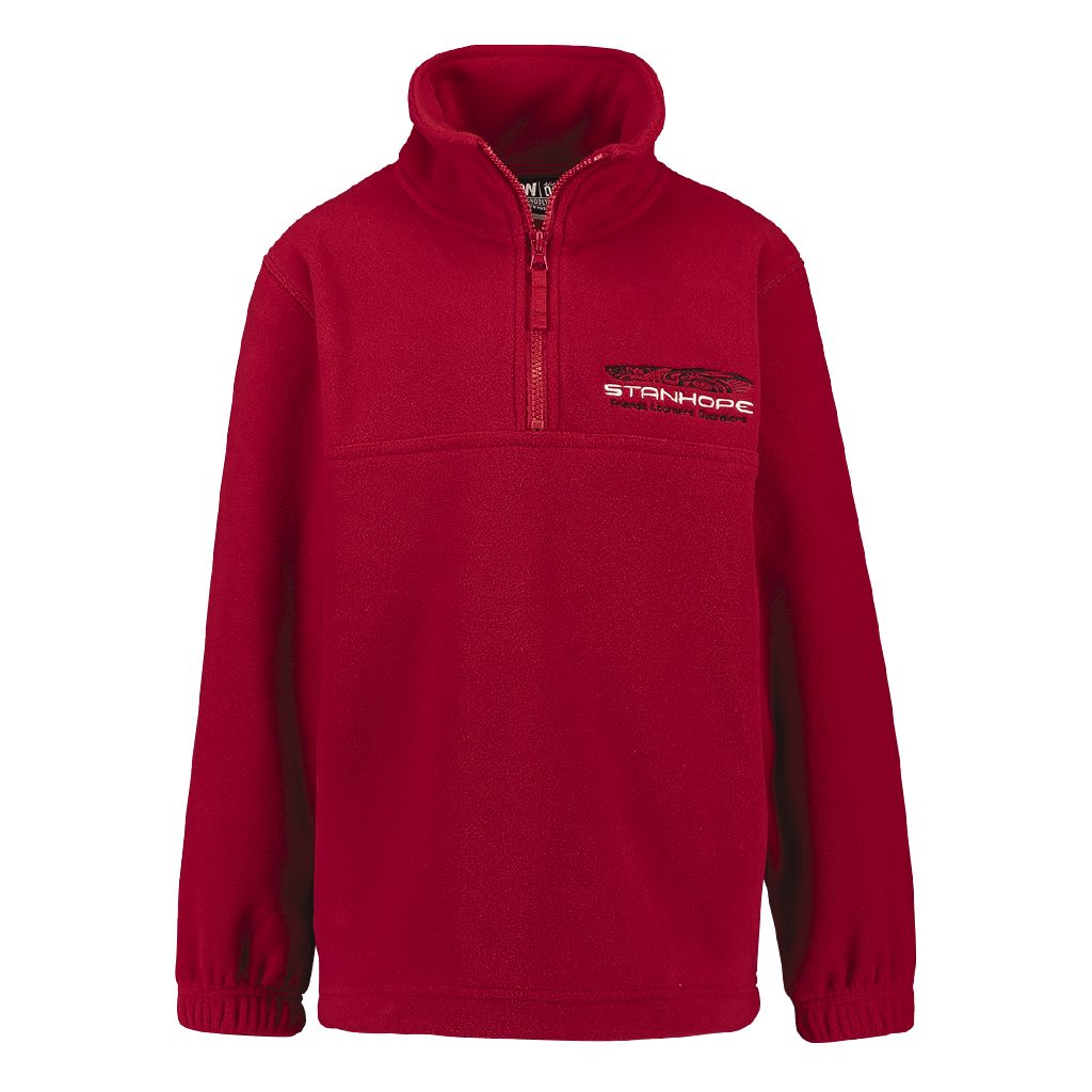 Schooltex Stanhope Road School Polar Fleece Top with Embroidery Red Mid ...