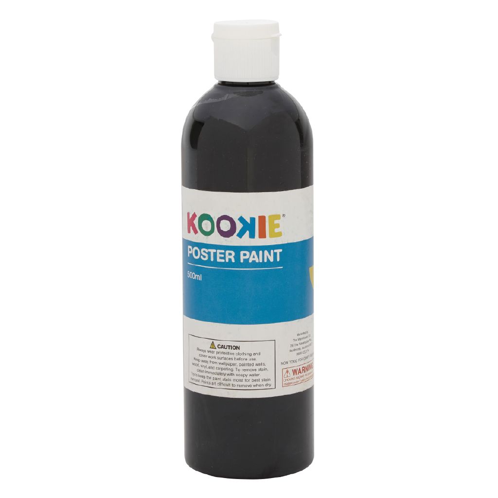 Kookie Poster Paint Black 500ml Black | The Warehouse