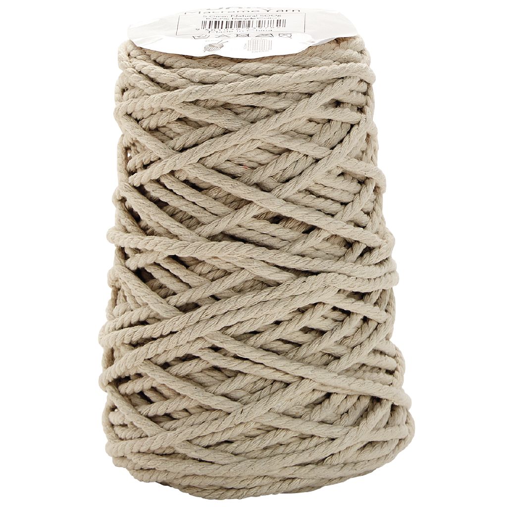 Uniti Macrame Yarn 5mm Natural 500g | The Warehouse