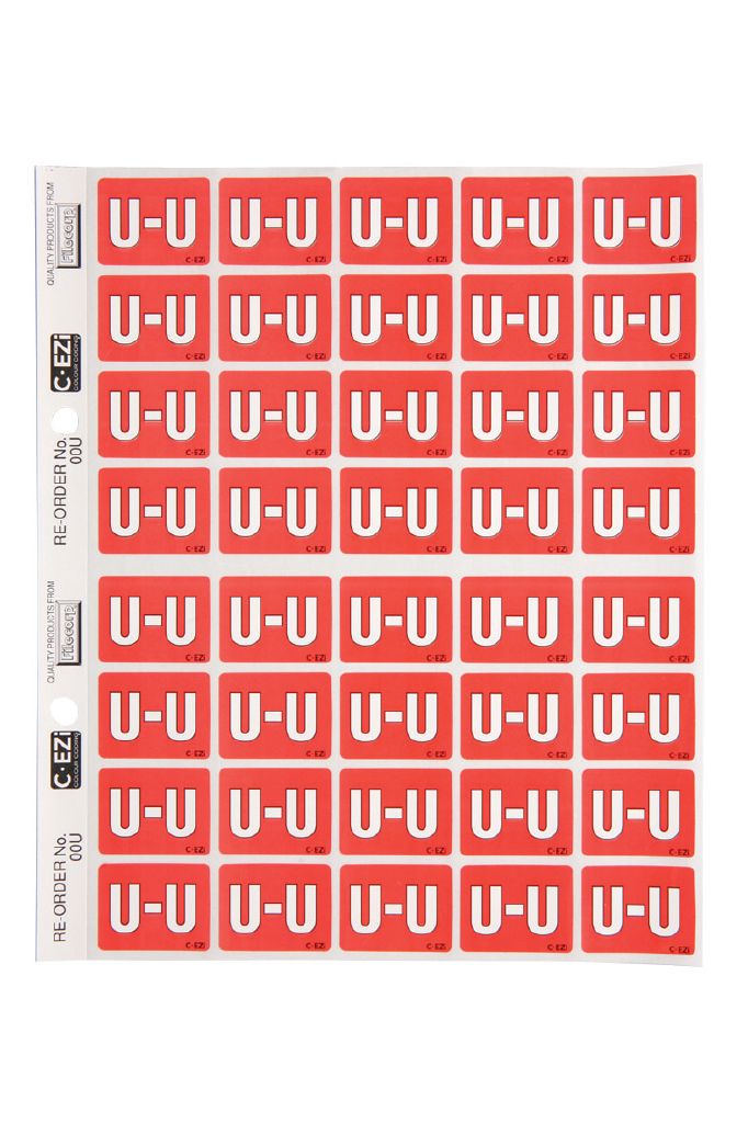 Filecorp Coloured Labels U Red Mid Red Mid | The Warehouse