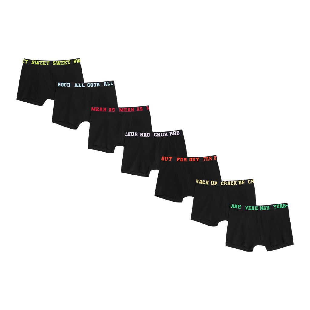 H&H Men's Trunks 7 Pack Black | The Warehouse