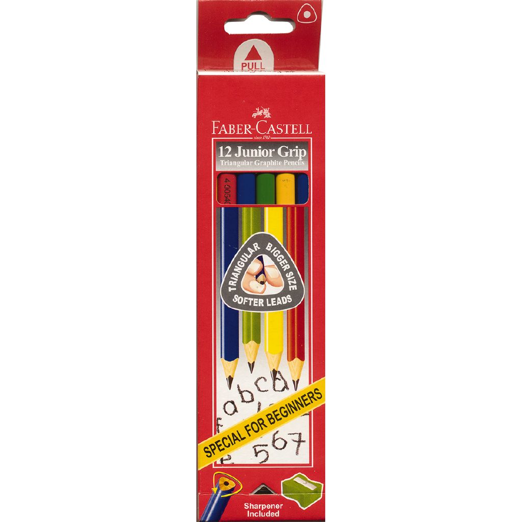 Faber-Castell Junior Triangular Pencils HB Black 12 Pack Black | The ...