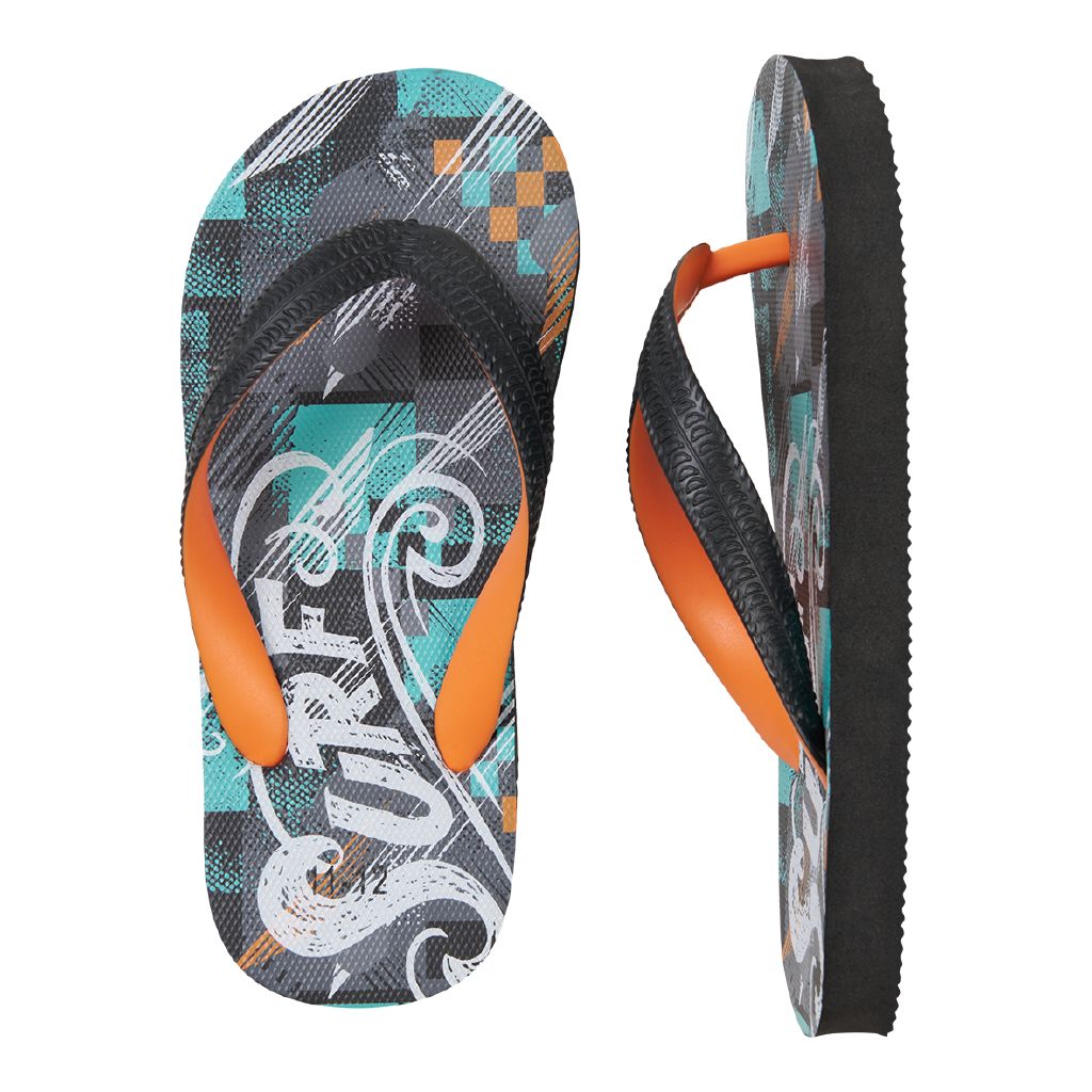 Young Original Senior Kids' Recycled Printed Jandals Black SURF | The ...