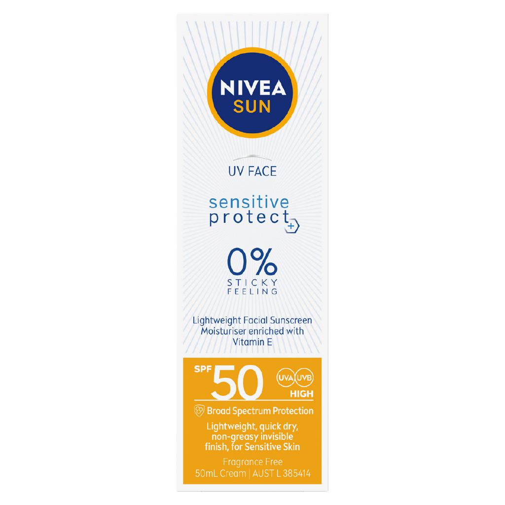 Nivea Sun UV Face Sensitive Protect SPF50 White/Yellow White/Yellow ...