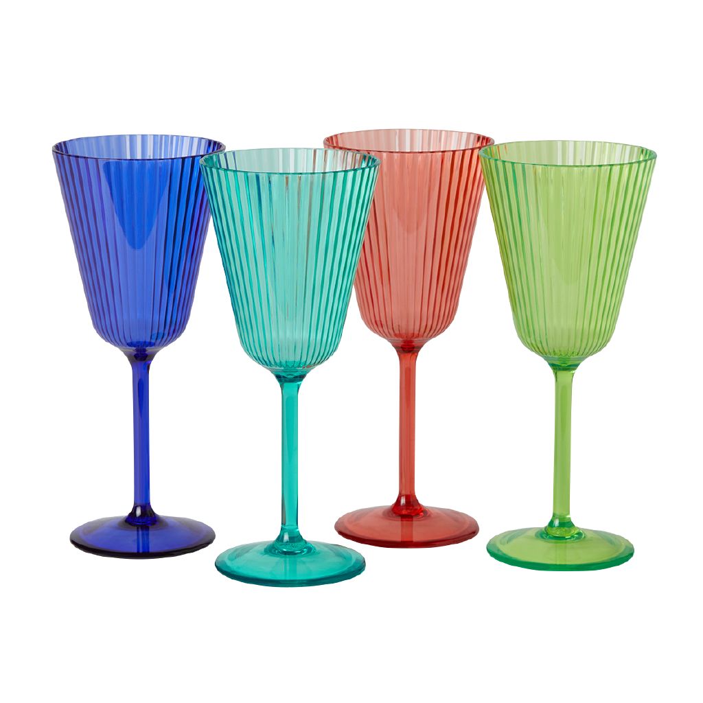 Living & Co Picnic Stemware 4 Pack Multi-Coloured 250ml Multi-Coloured ...