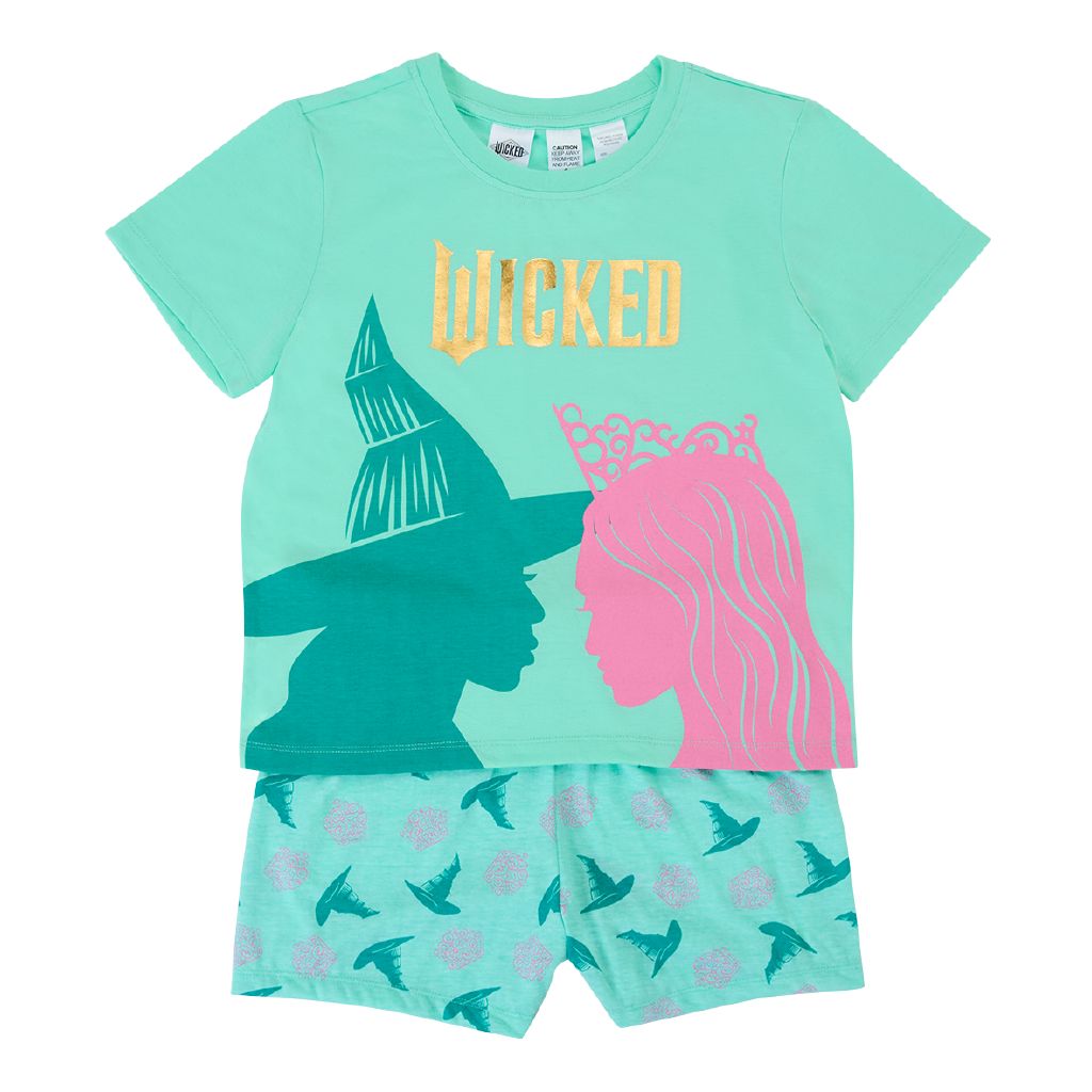 Wicked Girls' Shorty Pyjama Set Green | The Warehouse
