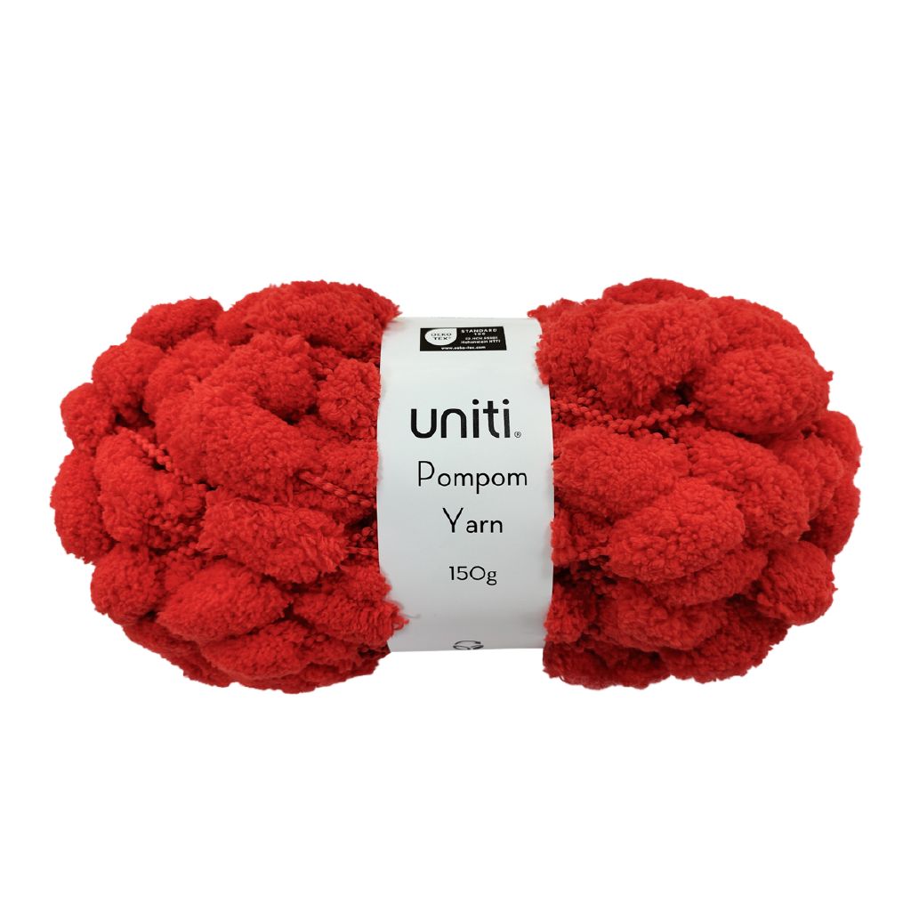 Uniti Yarn Pom Pom Red 150g Red | The Warehouse