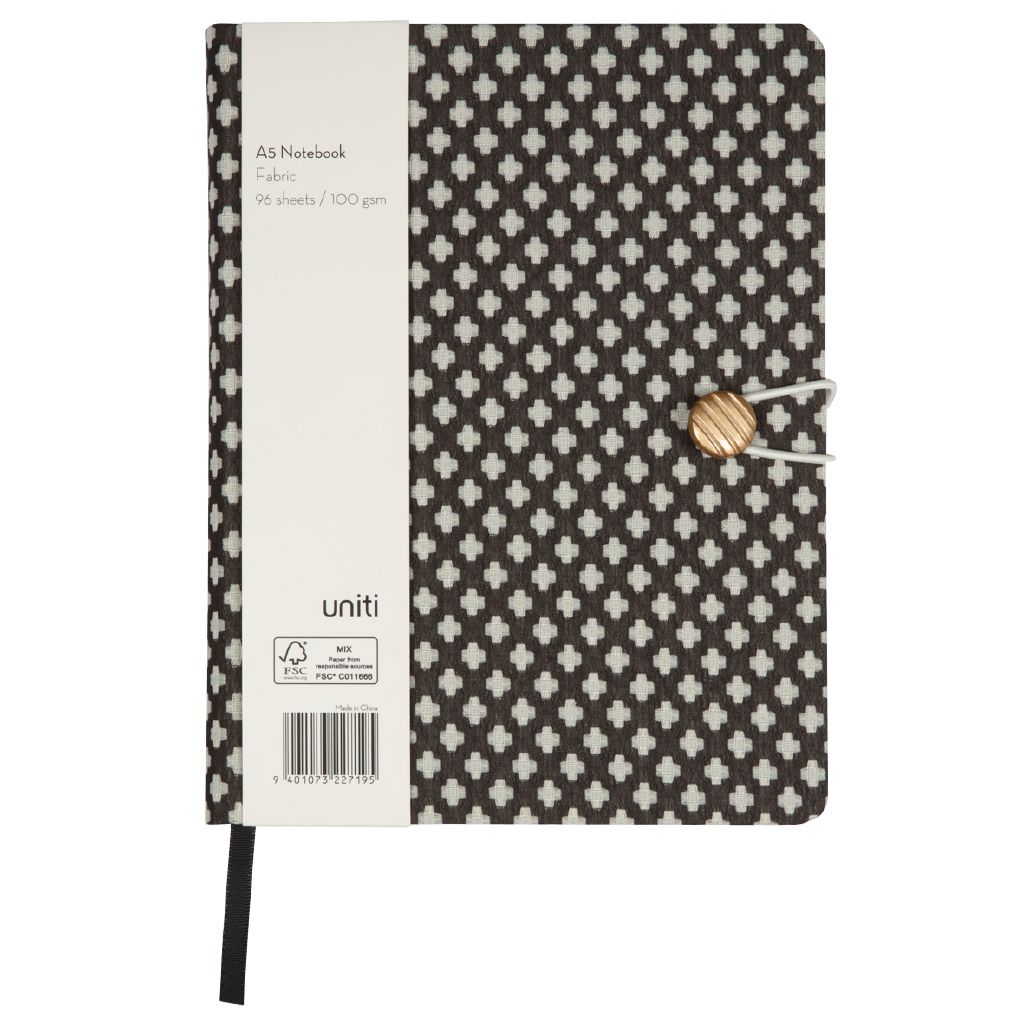 Uniti Notebook Fabric Black A5 Black | The Warehouse