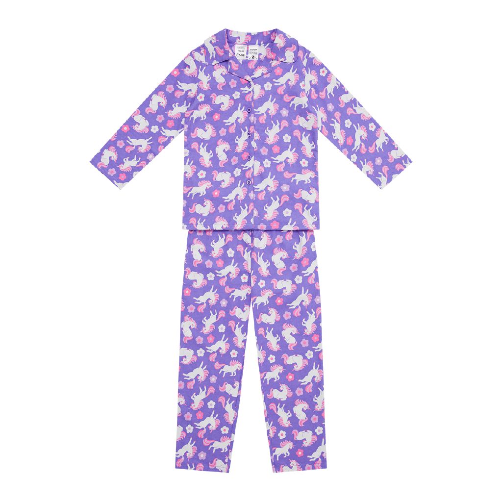 H&H Girls' Flannel Pyjamas Set Purple Mid | The Warehouse