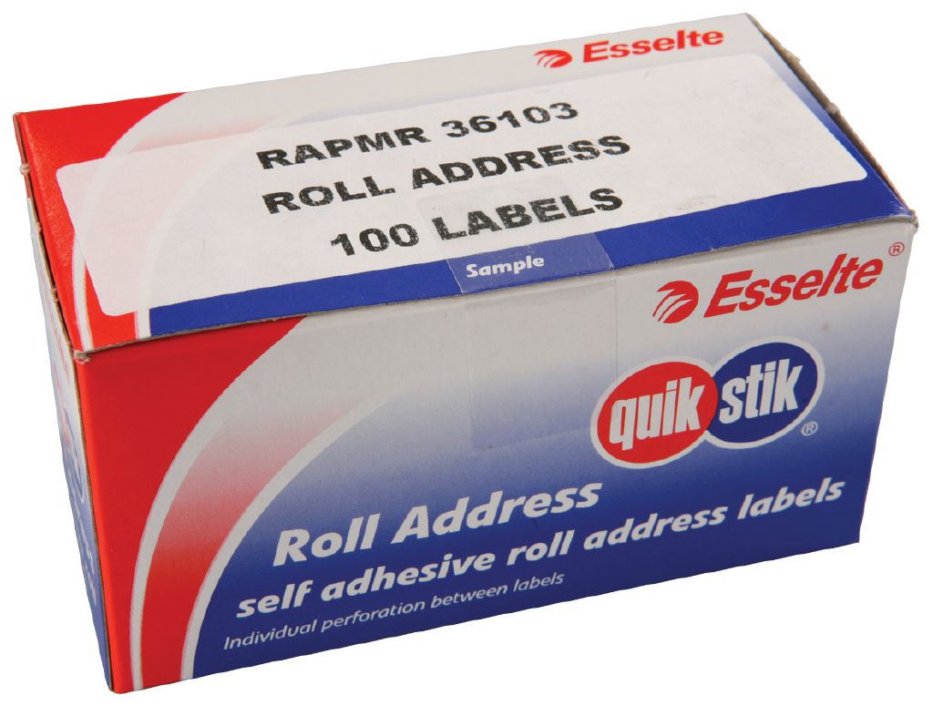 Quik Stik Labels Mr36103 36mm x 103mm 100 Pack White White | The Warehouse