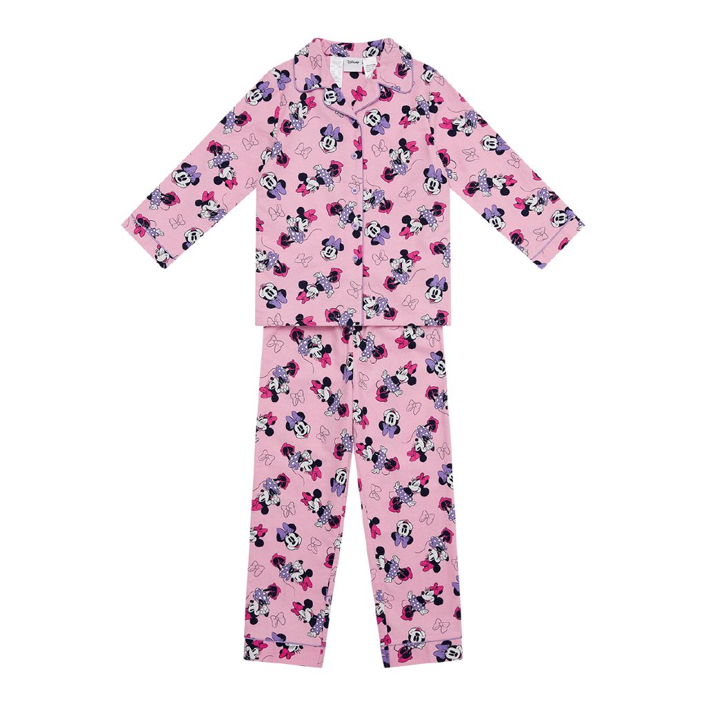 Minnie Mouse Girls' Flannel Pyjama Set Pink Light | The Warehouse
