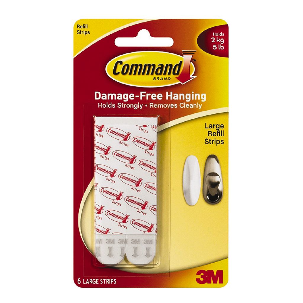 Command Mounting Strips 6pk Large White | The Warehouse