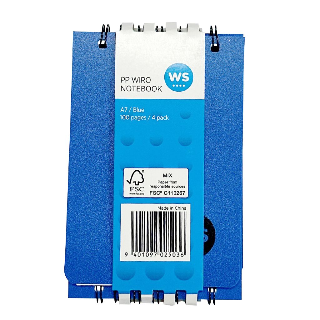 WS Notebook Wiro 100 Pages Blue A7 Blue | The Warehouse