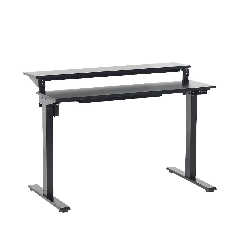 Workspace 2 Tier Adjustable Desk Black | The Warehouse