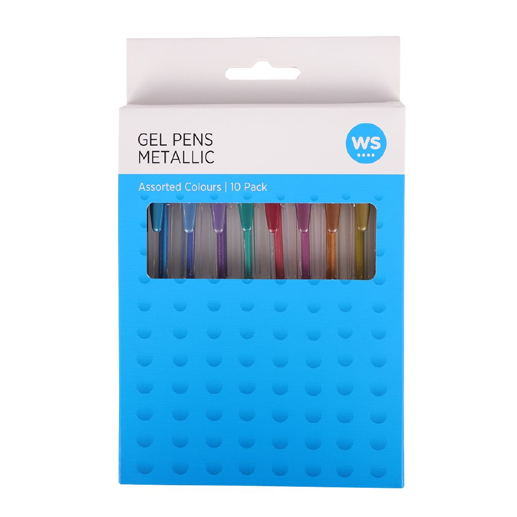 WS Gel Pens Metallic 10 Pack Assorted Assorted | The Warehouse