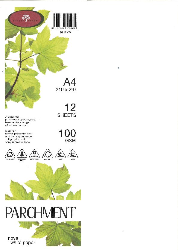 Direct Paper Parchment Paper 100gsm Nova A4 12 Pack White | The Warehouse