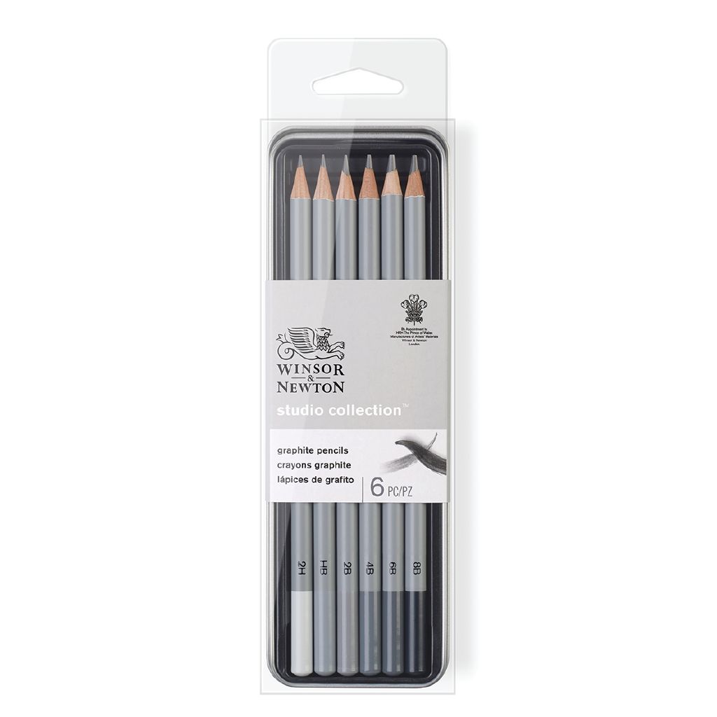 Winsor & Newton Studio Graphite Pencils 6 Pack | The Warehouse