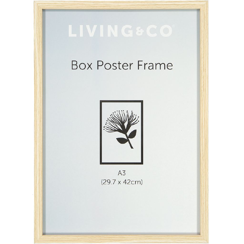 Living & Co Frame Box Poster Oak Wood Brown Mid A3 Brown Mid | The ...