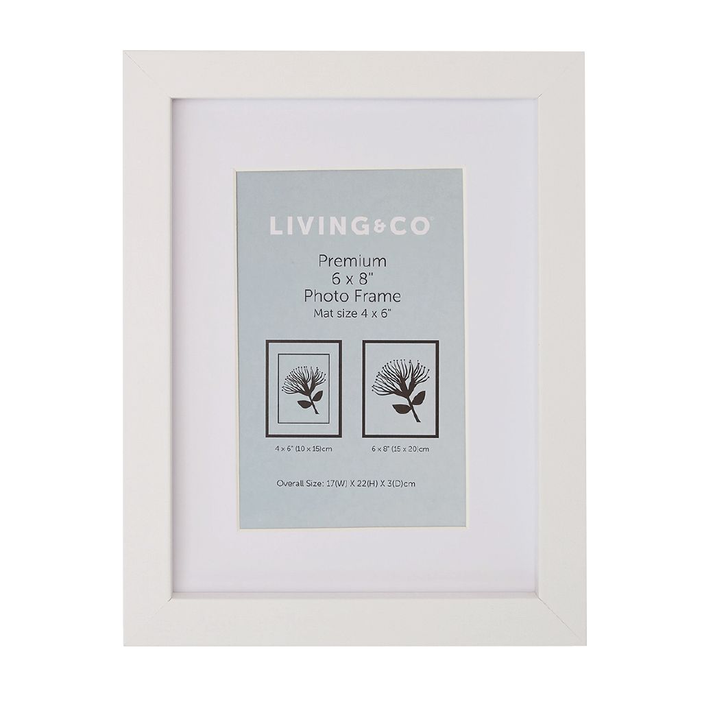 Living & Co Premium Photo Frame White 4in x 6in White | The Warehouse