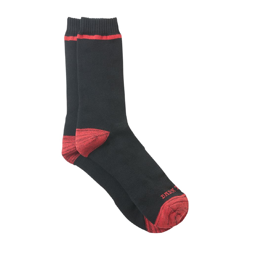 Darn Tough Men's Utility Crew Socks 2 Pack Black/Red | The Warehouse