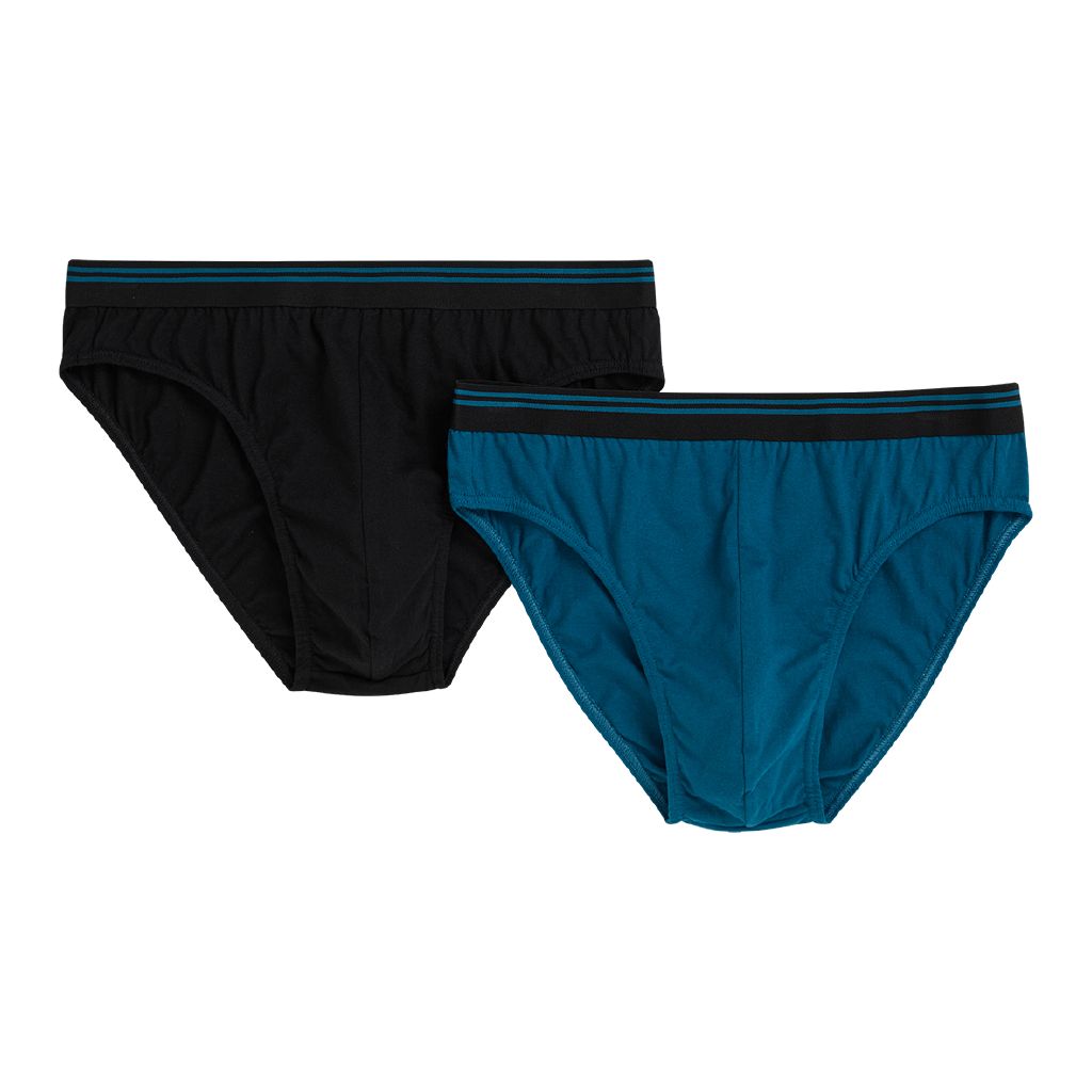 H&H Men's Att Elastic Cotton Briefs 5 Pack Black | The Warehouse