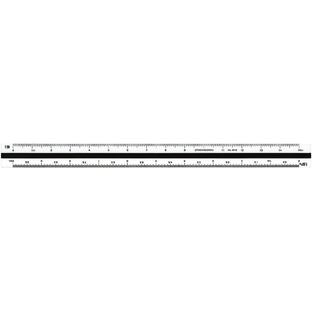 Standardgraph 9412 Tri Scale Ruler Tech School Clear Clear | The Warehouse