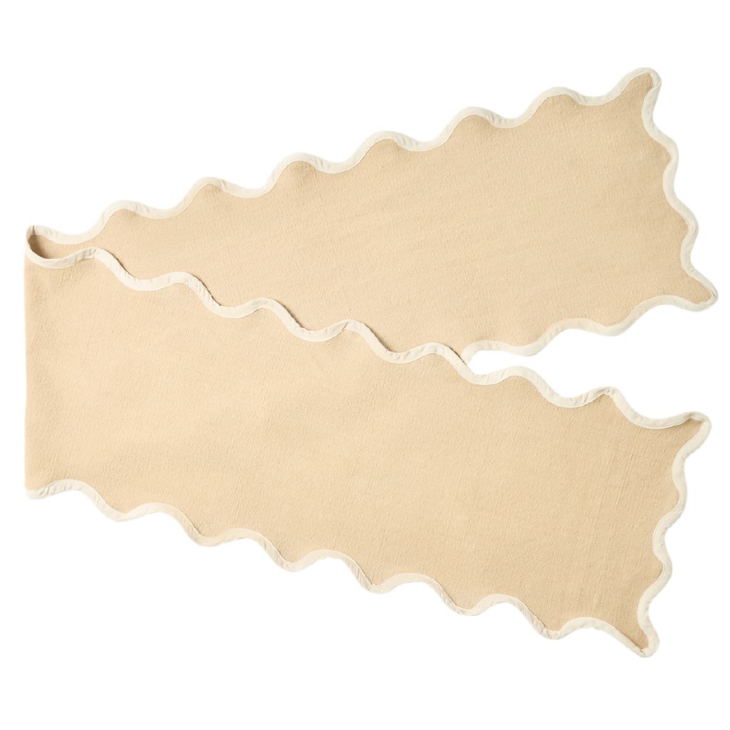 Living & Co Scalloped Table Runner Natural Natural | The Warehouse