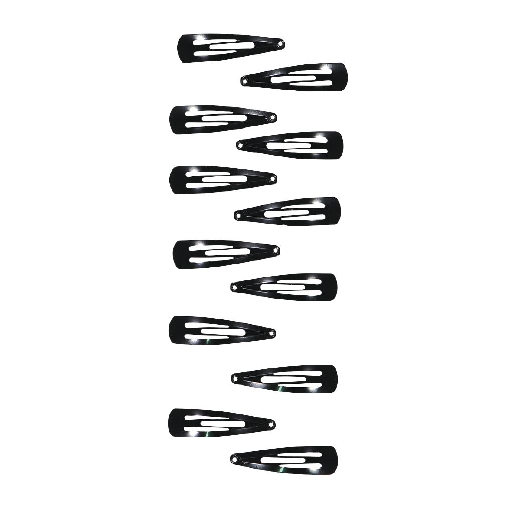 Colour Co. Hair One Touch Clips Black 12 Pack | The Warehouse