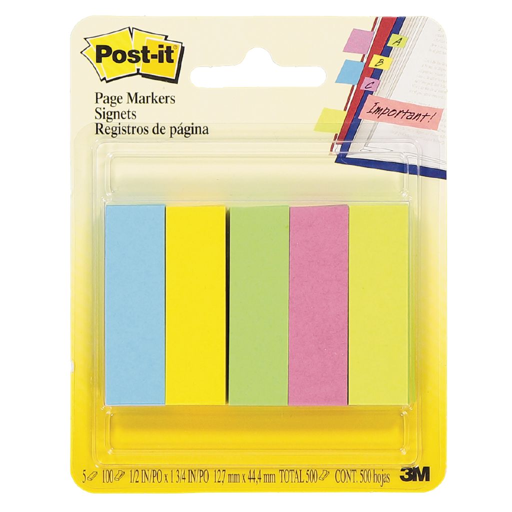 Post-It Page Markers Small 5 Pack Assorted Assorted | The Warehouse