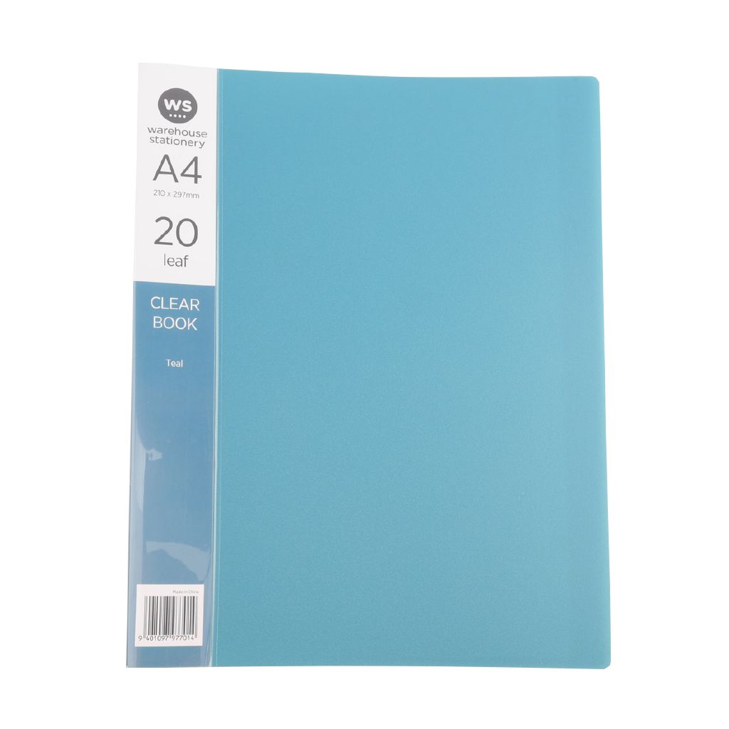 WS Colour Pop Clearbook 20 Page Teal Teal | The Warehouse