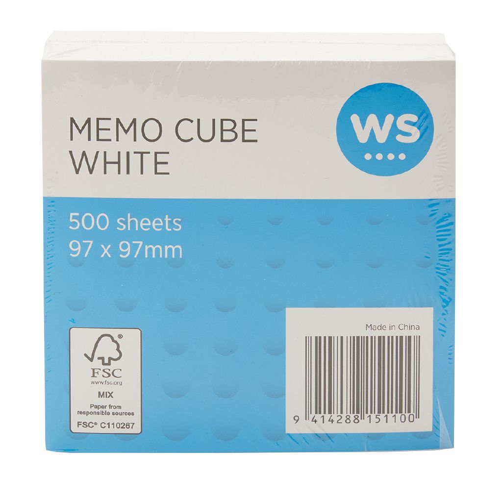 WS Memo Cube Refill Small White White | The Warehouse
