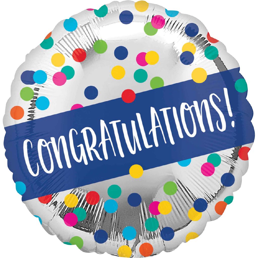 Amscan 45cm Standard HX Congratulations Dots | The Warehouse