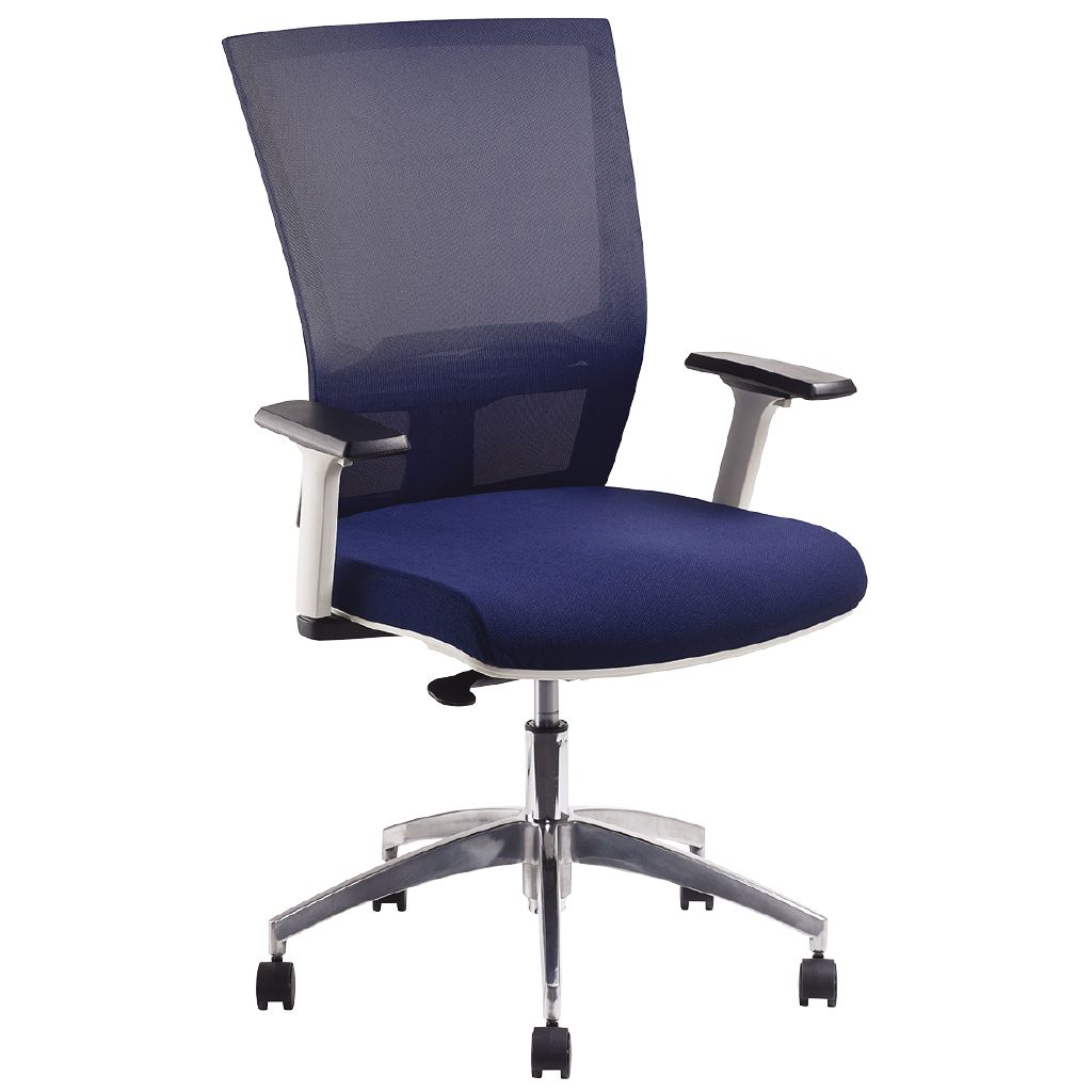 Jasper J Advance Air Plus Ergonomic Syncro Chair White/Blue with Arms ...