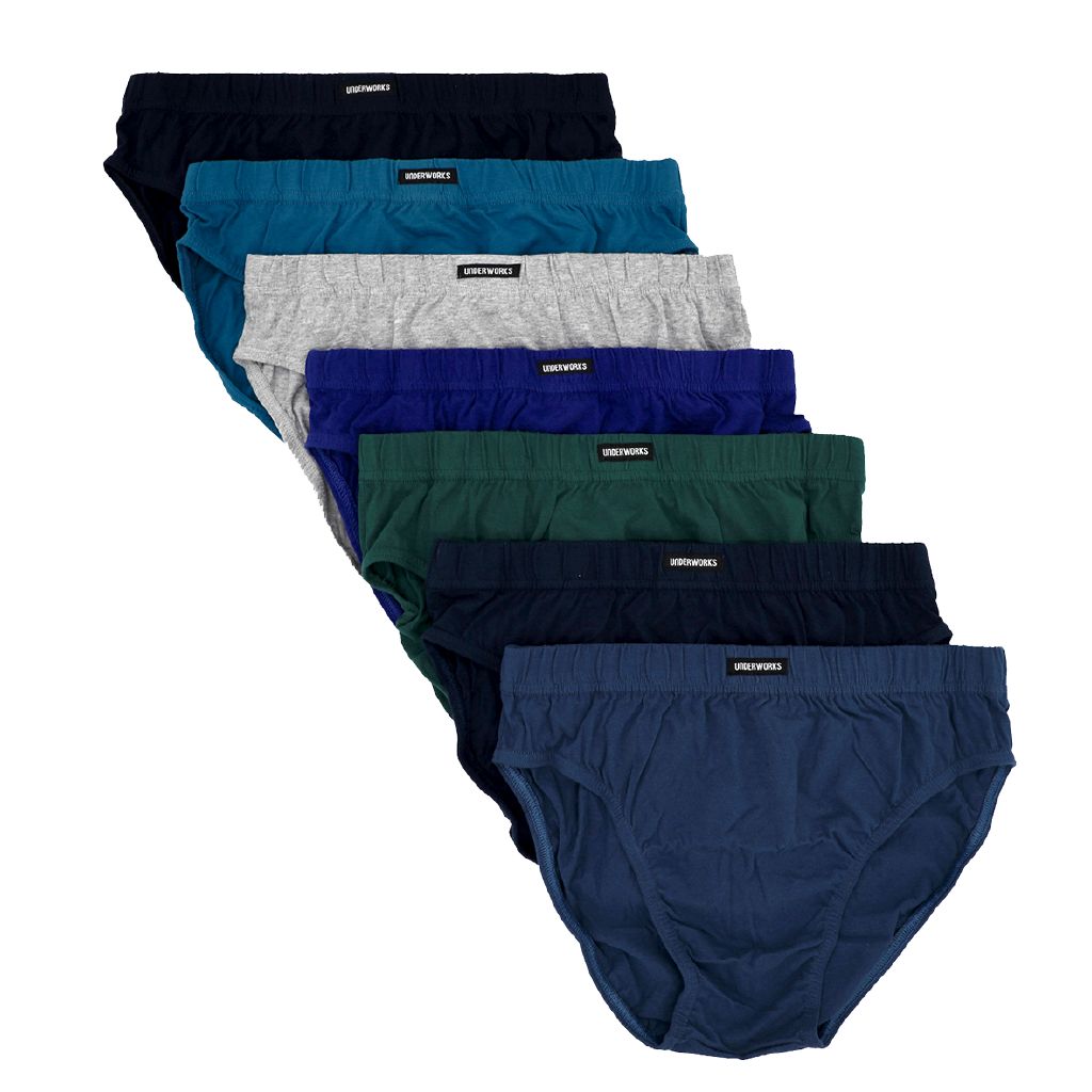 Underworks Men's Briefs 7 Pack Multi-Coloured Disguised | The Warehouse