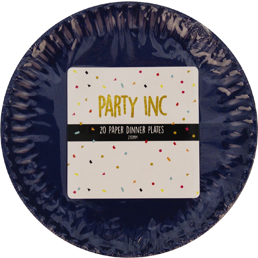 Party Inc Paper Dinner Plates 23cm Royal 20 Pack Royal | The Warehouse