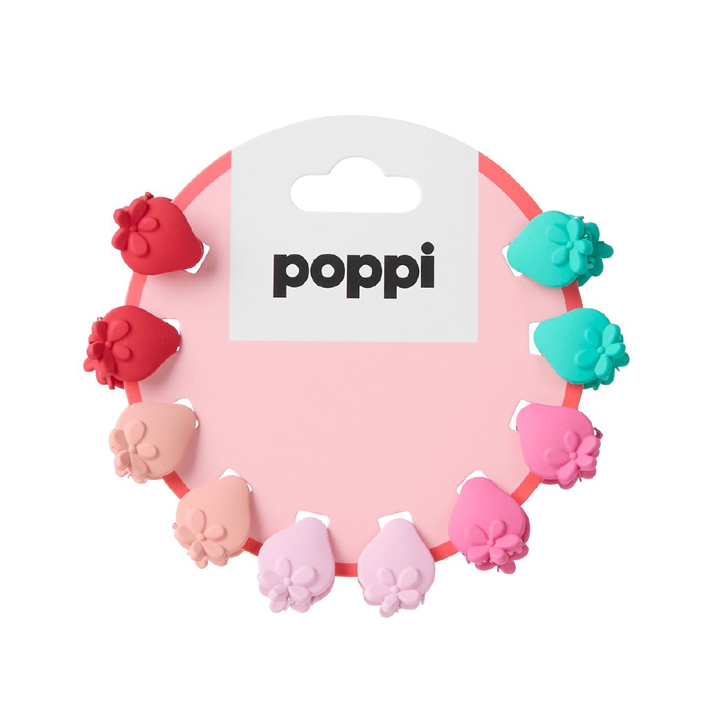 Poppi Mini Claw Clips Strawberry Pack | The Warehouse