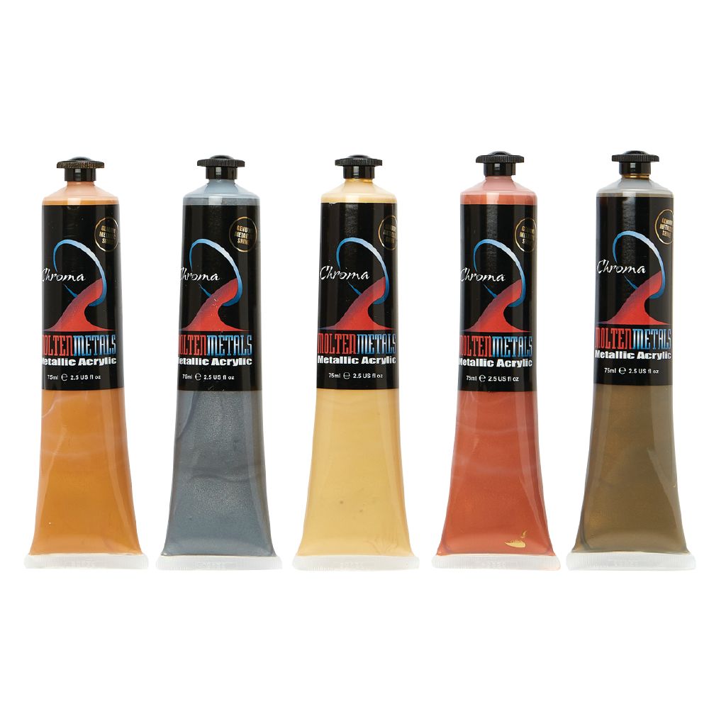 Chromacryl Chroma Molten Metals 5 Tube Set | The Warehouse