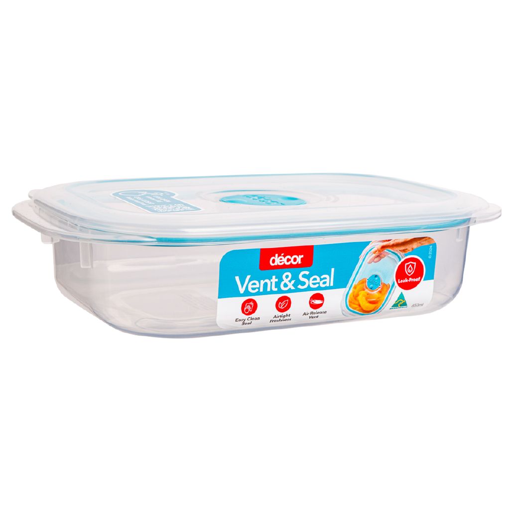 Decor Vent & Seal Plastic Oblong Clear 650ml Clear | The Warehouse