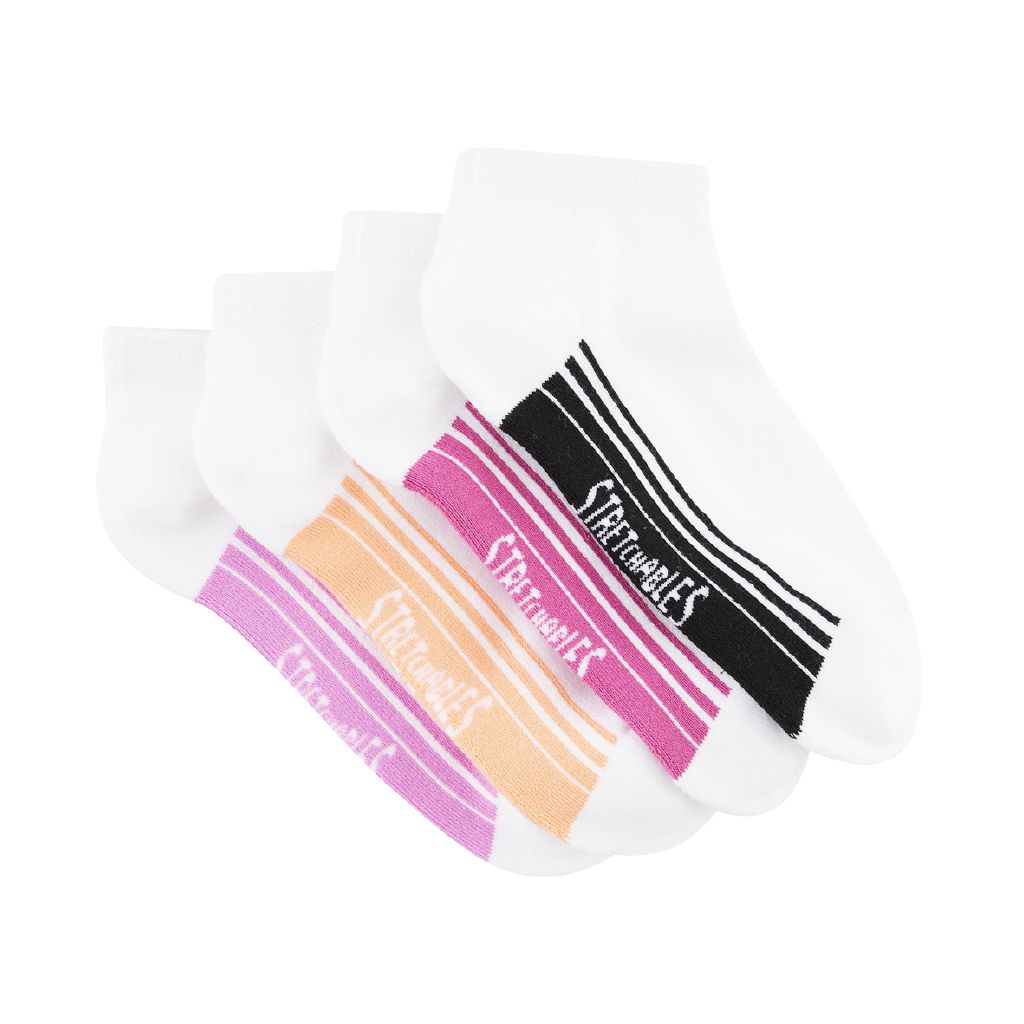 Rio Women's Stretchable Low Cut Socks 4 Pack White | The Warehouse
