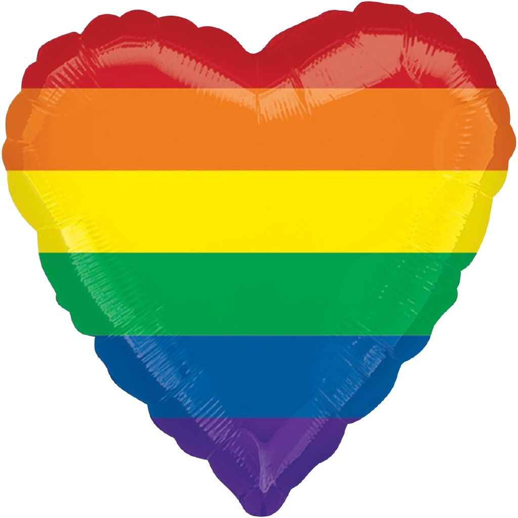 Amscan 45cm Standard HX Rainbow Stripes Fun Heart | The Warehouse