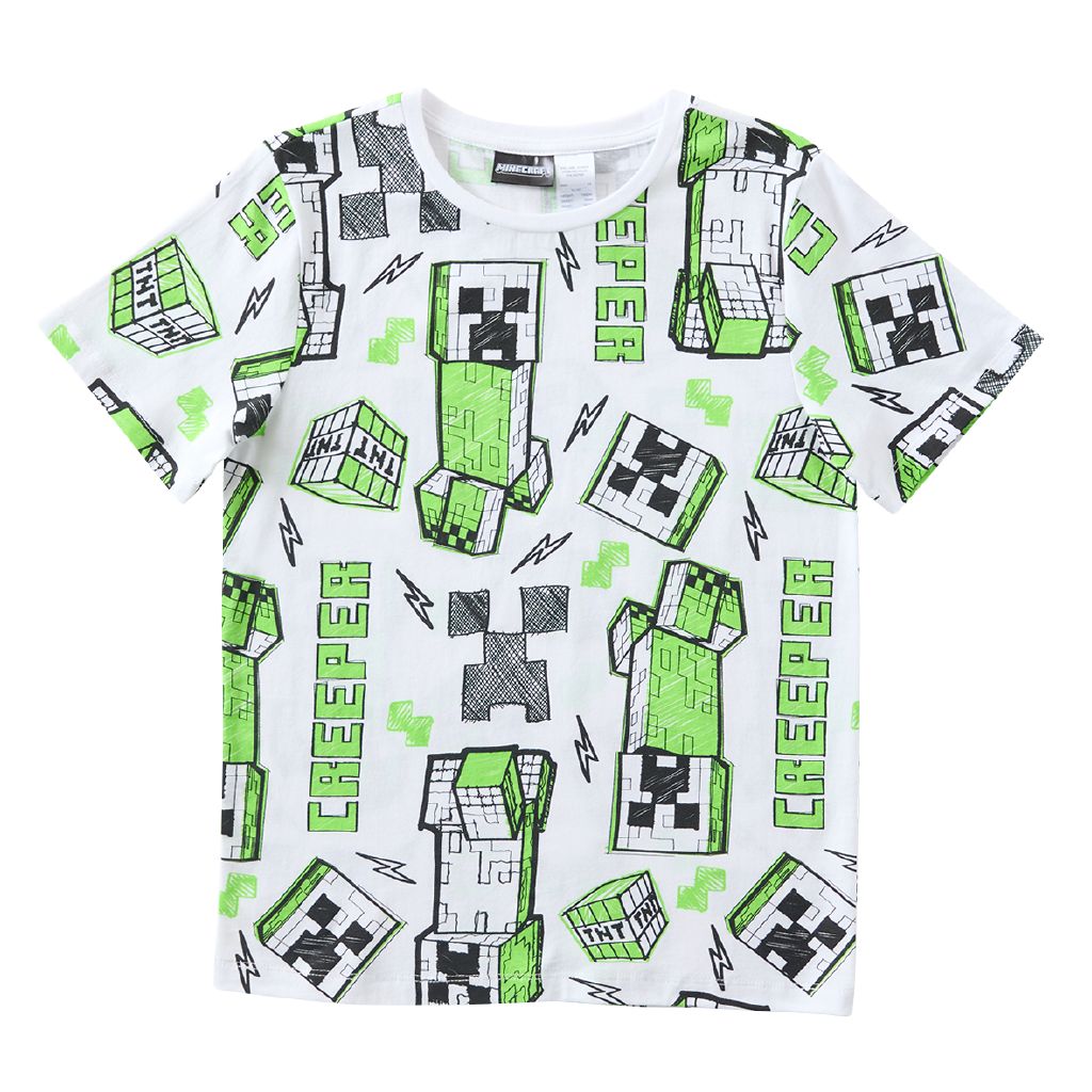 Minecraft Short Sleeve Tee White | The Warehouse