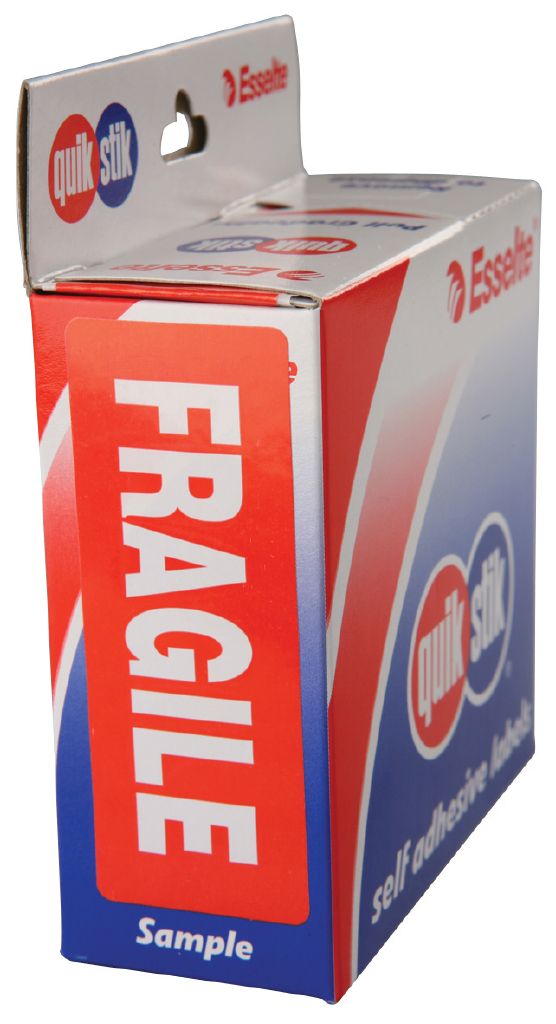 Quik Stik Labels Fragile Permanent 90 Pack Red Mid | The Warehouse