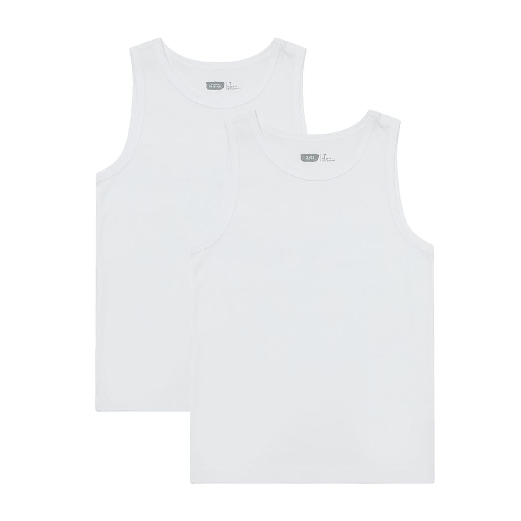 Young Original Plain Singlet White | The Warehouse